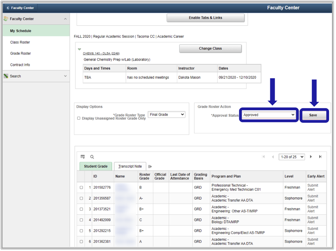 Enter Grades | SPSCC Support